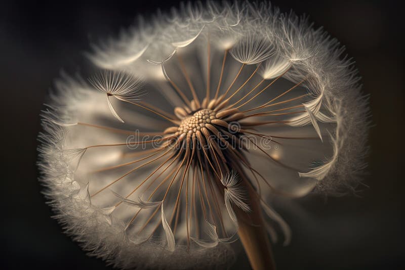 Close-up of Dandelion with Seeds in the Wind Stock Image - Image of ...