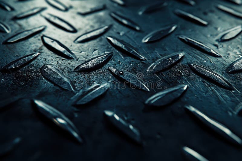 Close-up of a Dark Blue Diamond Plate Surface Stock Illustration ...