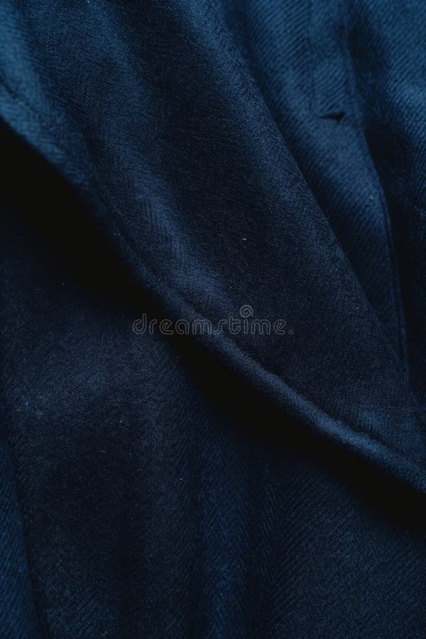 Close-up of Dark Blue Fabric with Subtle Sheen, Slightly Wrinkled ...