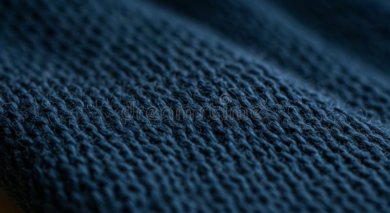 Close-Up of Dark Blue Knitted Fabric Texture Stock Illustration ...