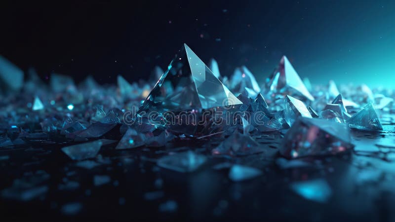 Close Up of Dark Blue Triangular Crystals Stock Image - Image of blue ...