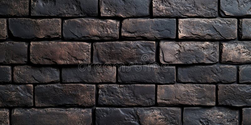 A Close-up of a Dark Brown Brick Wall with a Matte Finish, with Subtle ...