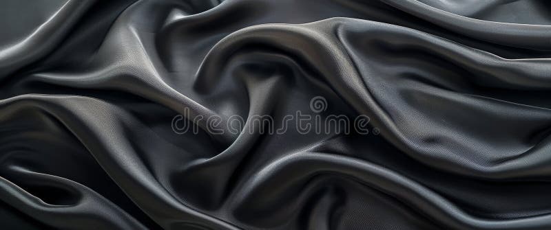 Close Up of Dark Gray Silk Fabric Draped in Soft Waves Stock Photo ...