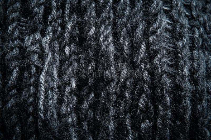 Close-up of Dark Grey Woolen Fabric, Highlighting Knitting and Weaving ...