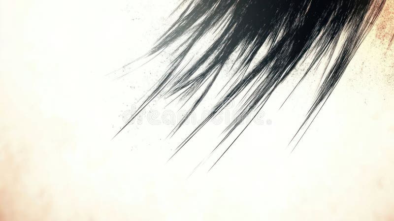 A Close-up of Dark Hair Against a Light Background, Emphasizing Texture ...