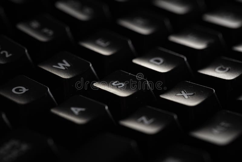 Close-up of a Dark Keyboard Stock Photo - Image of empty, internet ...