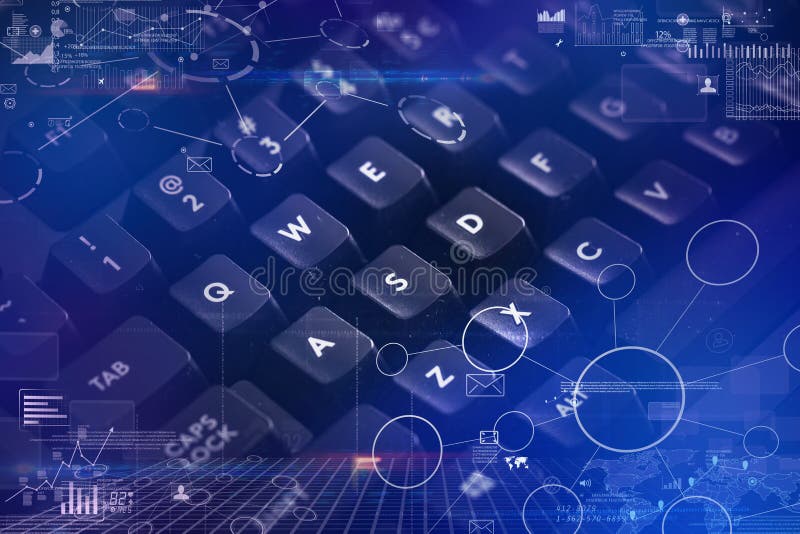 Close-up Keyboard with Link and Communication Concept Stock Image ...