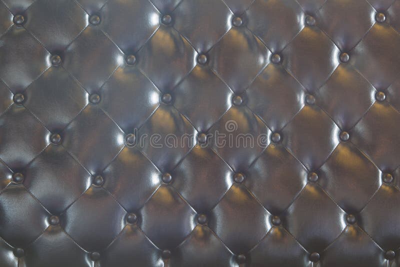 Close Up Dark Luxury Buttoned Leather. Stock Image - Image of buttons ...
