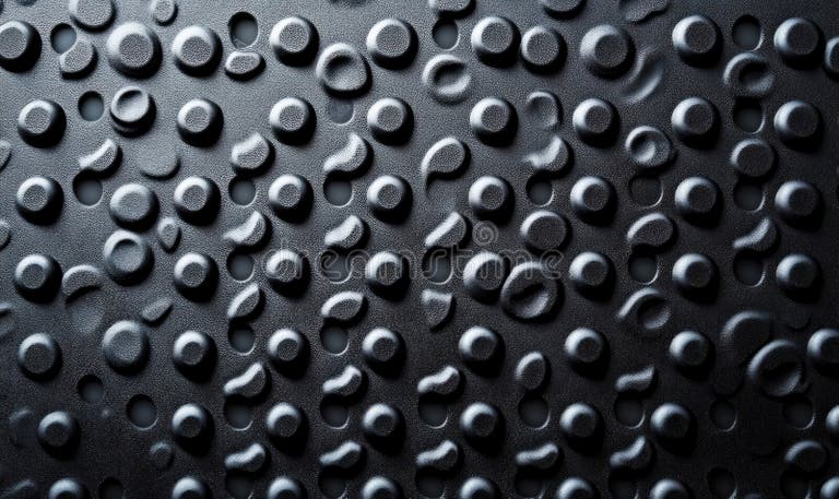 Close-up of a Dark Metal Surface with a Textured Pattern of Raised Dots ...