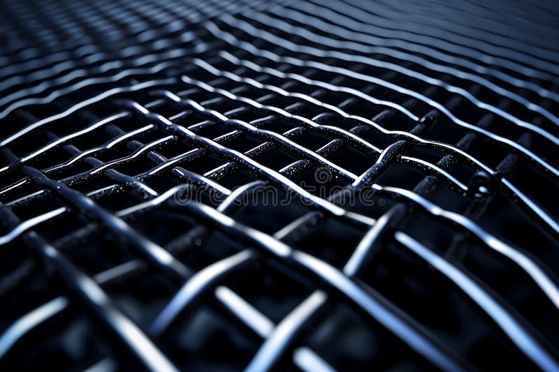 Close-up of a Dark Metallic Grid Pattern, Showing Texture and Depth ...