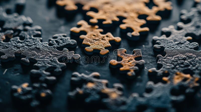 Dark Puzzle Close-up Background Stock Photo - Image of close, texture ...