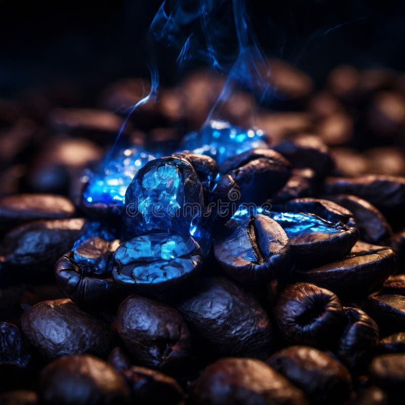 Dark Roasted Coffee Beans Smoky Atmosphere Stock Photos - Free ...