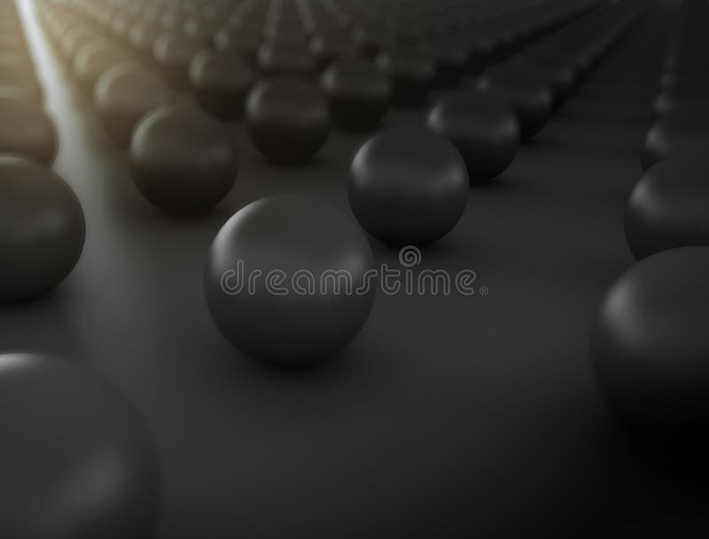 Close Up of Dark Sphere on Black Background, 3D Rendering Stock ...