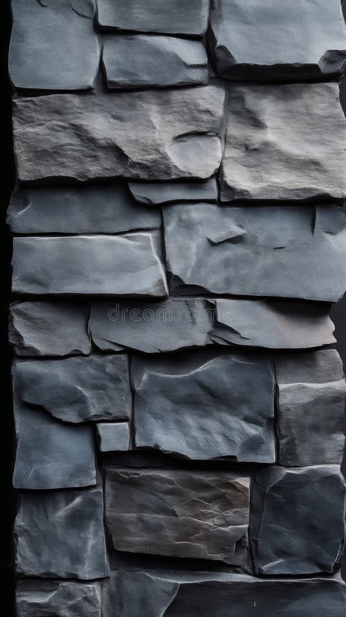 Close-up of Dark Stone Wall Texture, Architectural Background. Building ...
