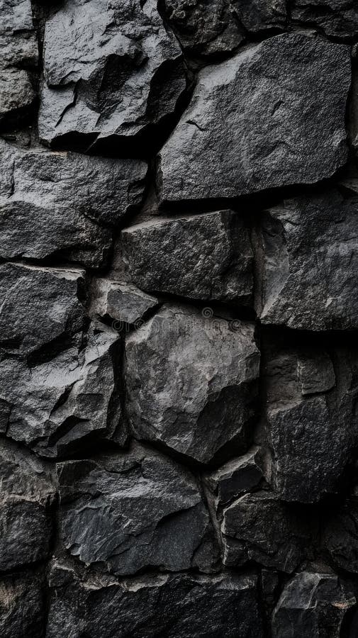 Close-up of Dark Stone Wall Texture, Rugged Surface. Natural Materials ...