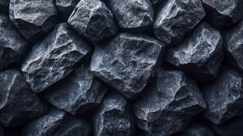 Close-up of Dark Textured Rocks in a Pile Stock Illustration ...
