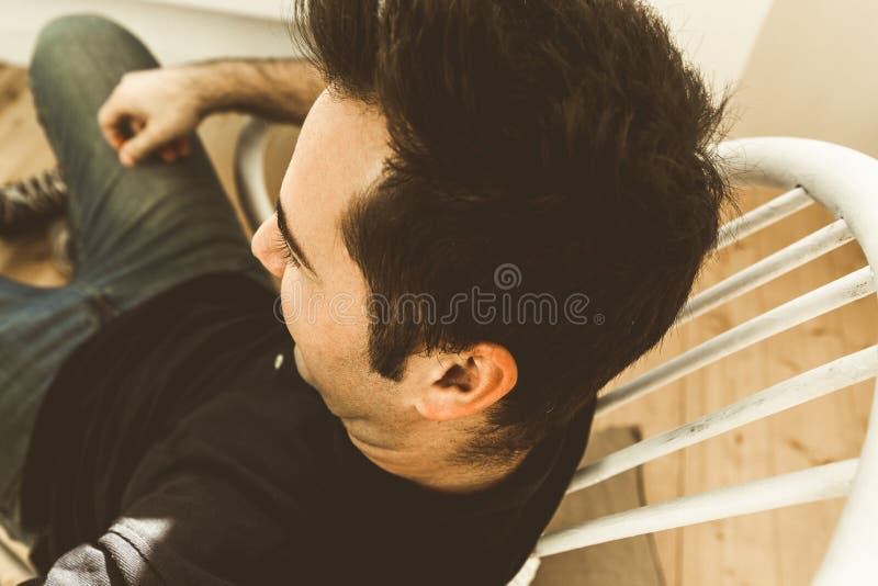 Close-up of a Dark Young Man in Profile .Masculinity Stock Image ...