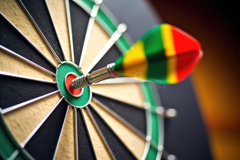 Close-up of a Dart Stuck in a Dartboard Stock Image - Image of game ...