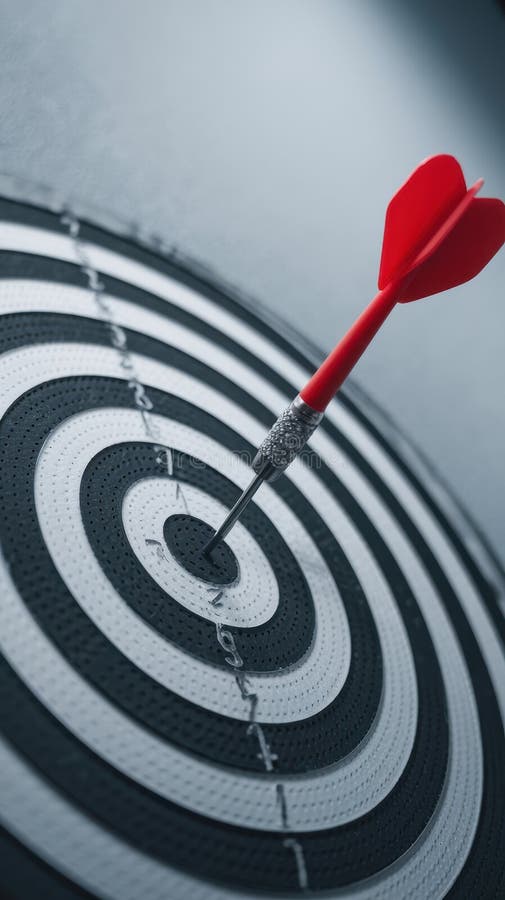 Close-Up of Dartboard with Arrow Hitting Outer Ring Near Bullseye Stock ...