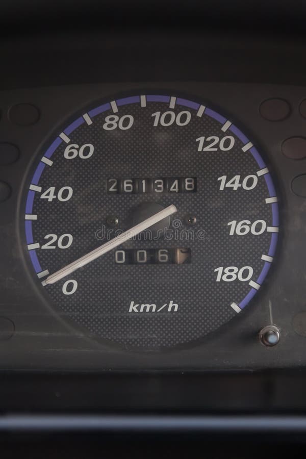 Close-up of a Dashboard Display Sensor, on-board Computer, Speedometer ...