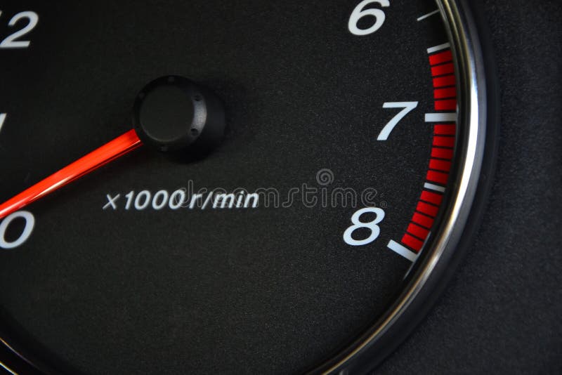 Close-up Dashboard with Speedometer and RPM Stock Photo - Image of ...