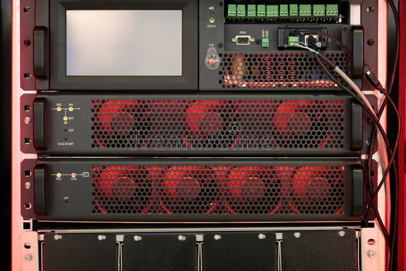 Close Up of Data Center Equipment in a Rack Stock Photo - Image of ...