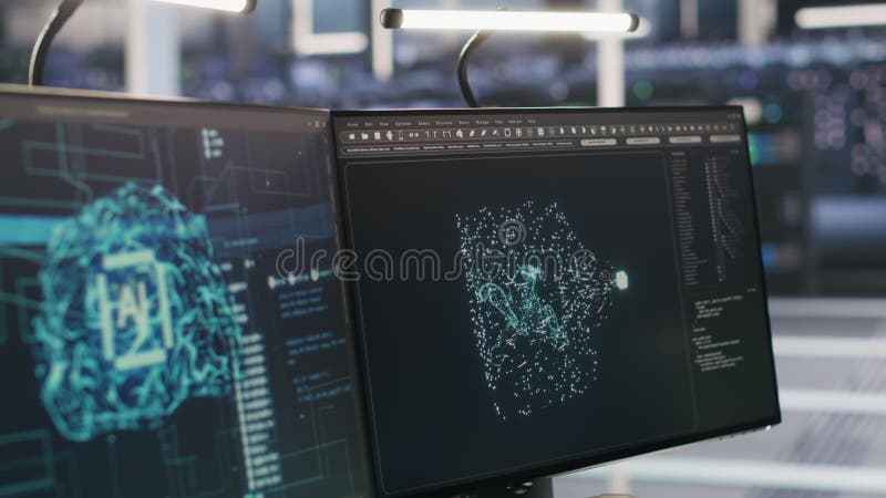 Close Up of Data Center PCs Showing Deep Learning Visualization Stock Footage - Video of ...