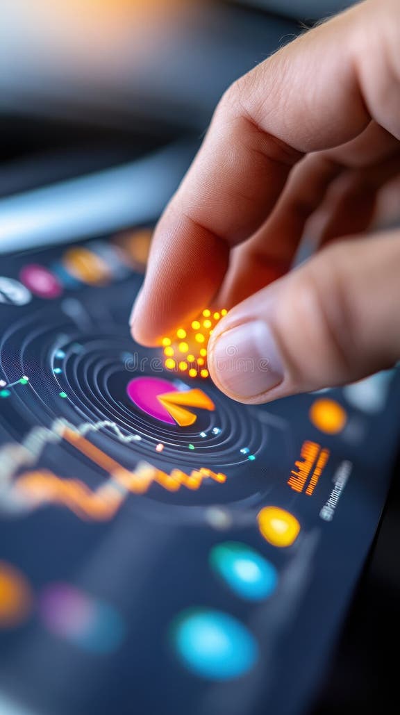 Close-up of a Data Visualization Expert S Hand Manipulating a Glowing ...