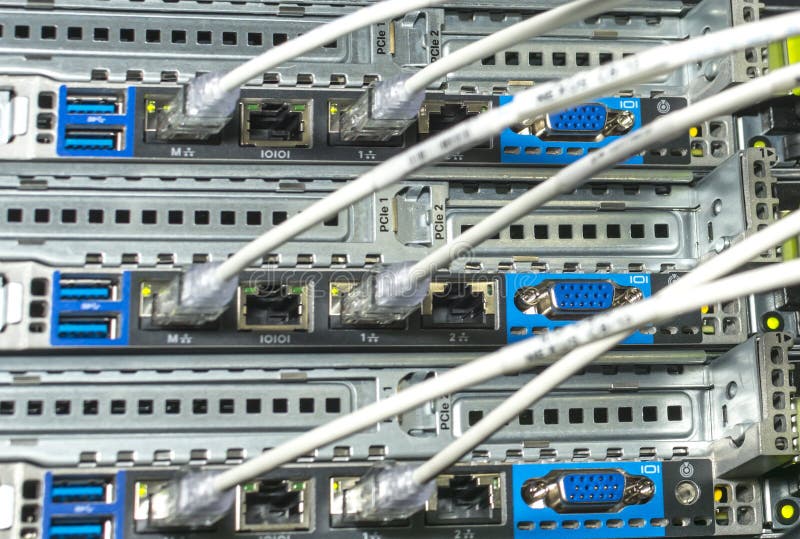 Close-up Datacenter Utp Cableconnectors Stock Photo - Image of network ...