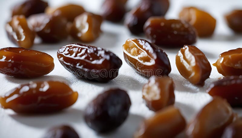 Close-up of Dates on a White Surface Stock Illustration - Illustration ...