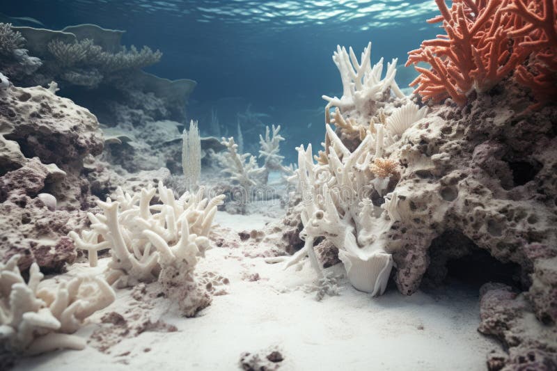 Close-up of a Dead Coral Reef, Bleached and Lifeless Stock Image ...