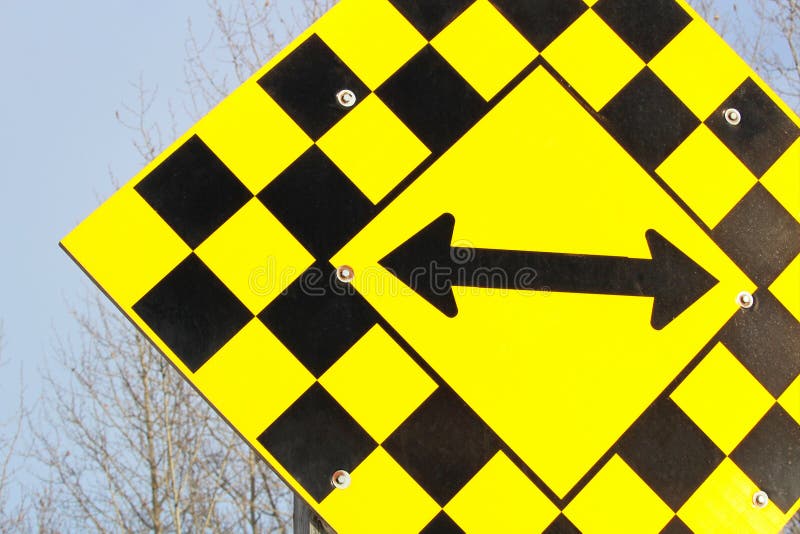 A Yellow Dead End Cul-De-Sac Warning Sign Stock Image - Image of away ...