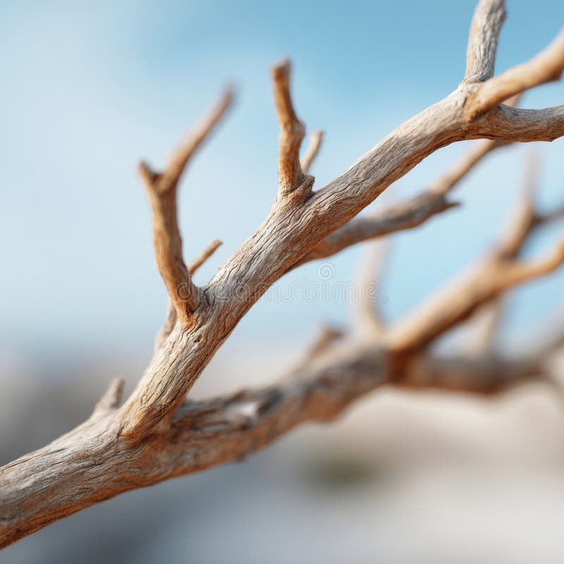 A Close Up of a Dead Tree Branch Against a Blue Sky Stock Photo - Image ...