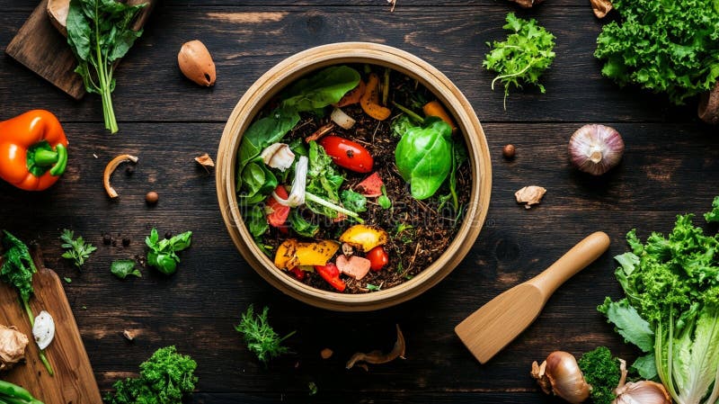Close-up of Decomposing Vegetables in Compost Pile Stock Illustration ...