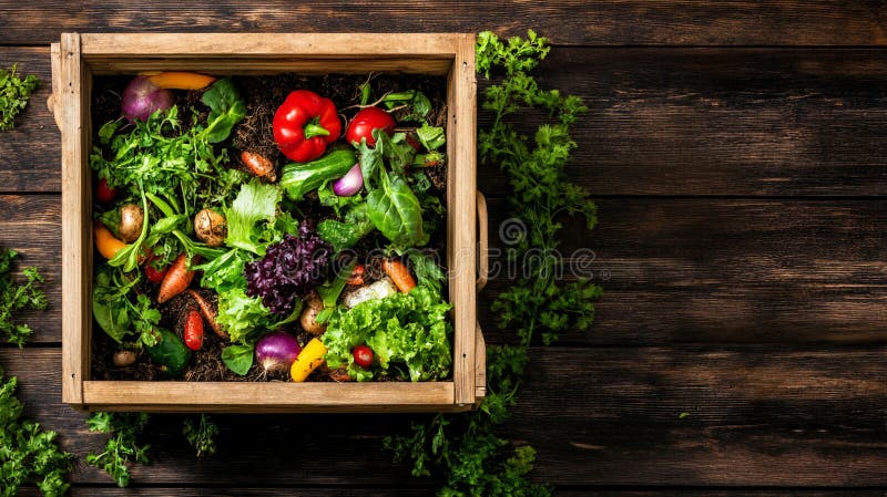 Decomposing Vegetables in Compost Pile Stock Illustration ...
