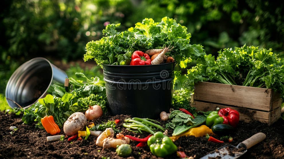 Close-up of Decomposing Vegetables in Compost Pile Stock Illustration ...