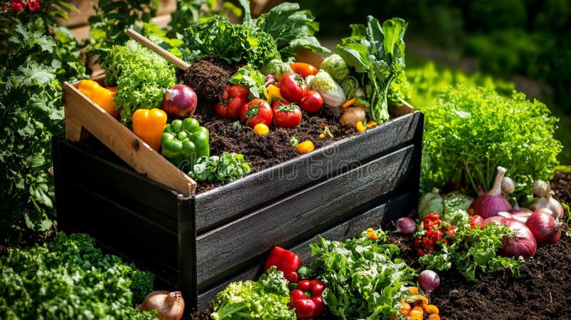 Close-up of Decomposing Vegetables in Compost Pile Stock Illustration ...