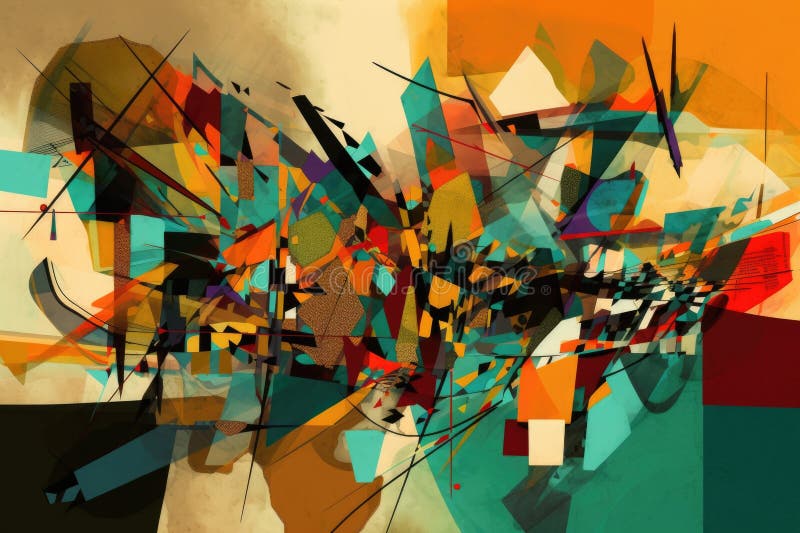 Close-up of Deconstructed and Fragmented Shapes, with Details and ...