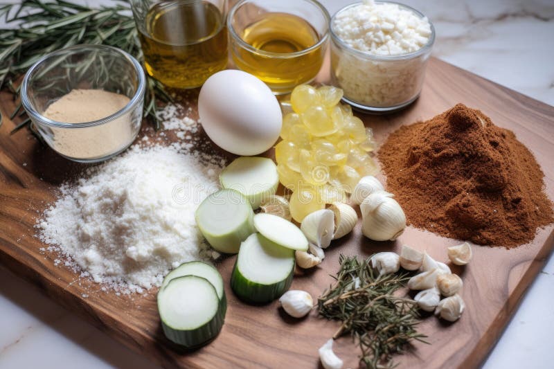 A Close-up of Deconstructed Recipe Ingredients, Showing the Different ...