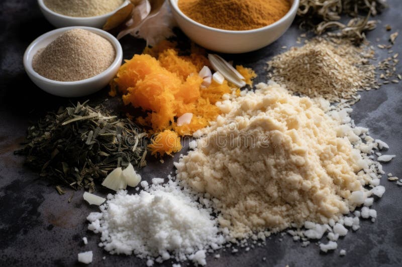 A Close-up of Deconstructed Recipe Ingredients, Showing the Different ...