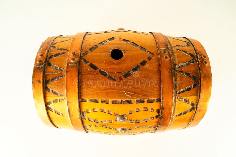 Close-up of Decorated Wooden Barrel Stock Image - Image of barrel ...