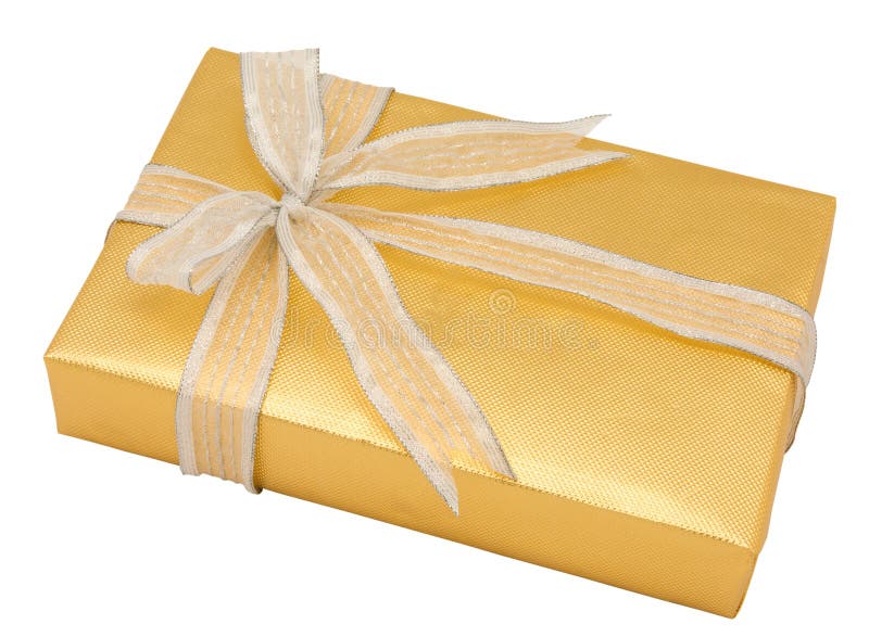 Close Up Decorative Gold Gift Wrapping Stock Photo - Image of celebrate ...