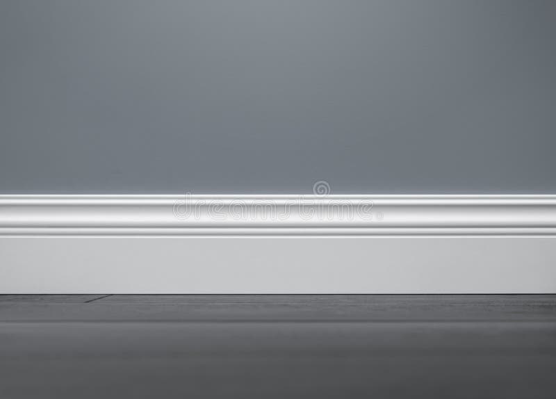 Close Up of Decorative, White Baseboard Stock Image - Image of ...