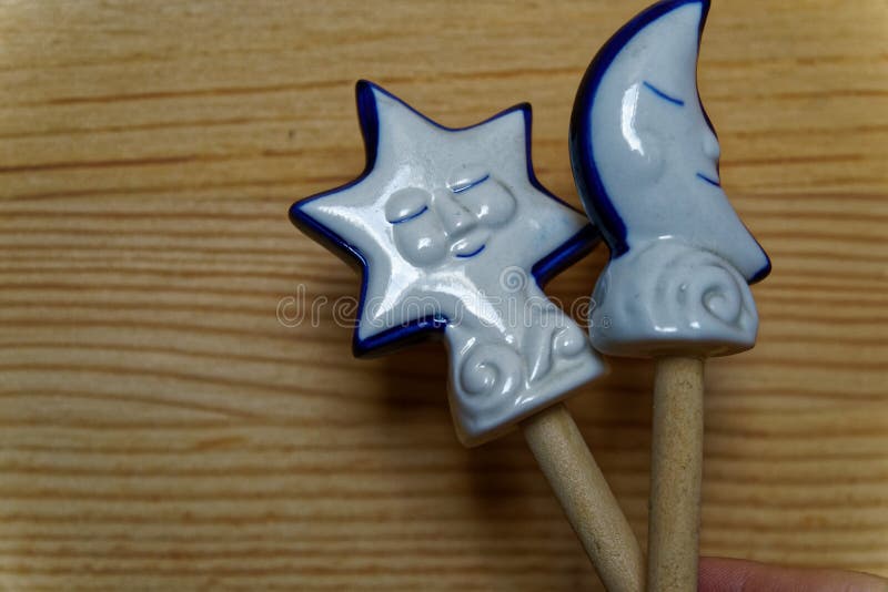 Close-up Decorative Objects on Handle of Kitchen Tool - Star and Moon ...