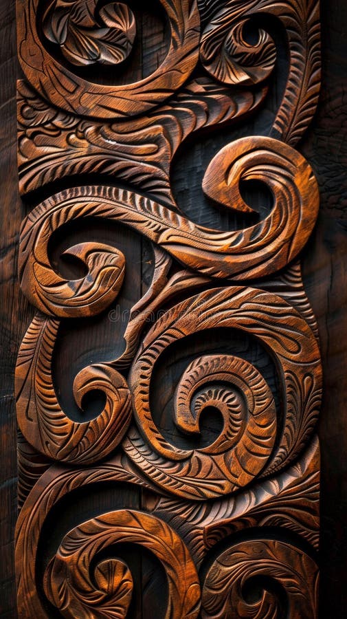 A Close Up of a Decorative Piece Made Out of Wood, AI Stock Photo ...