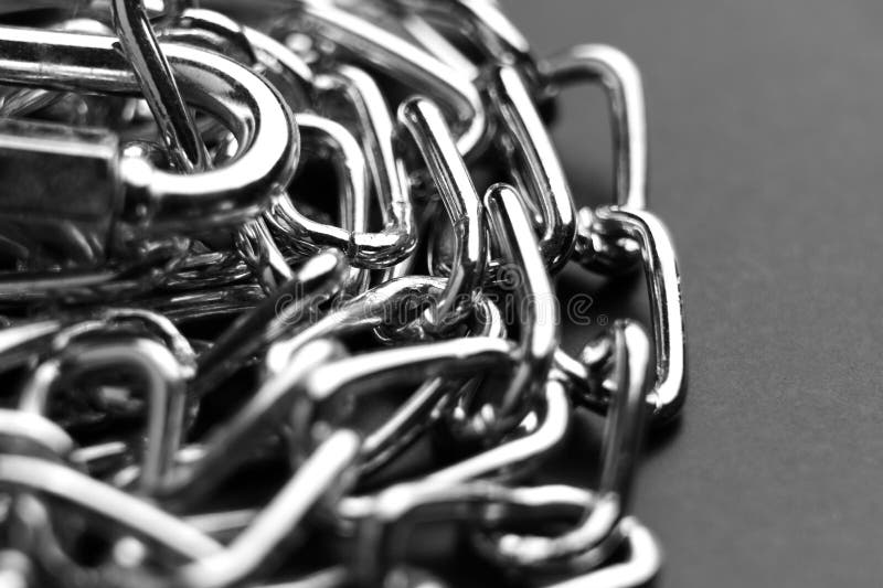 Close-up of Decorative Silver Chain Arranged in Tangled Pattern Stock ...