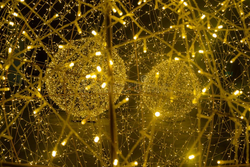 Close Up Decorative Light and Light Ball Background Stock Image - Image ...