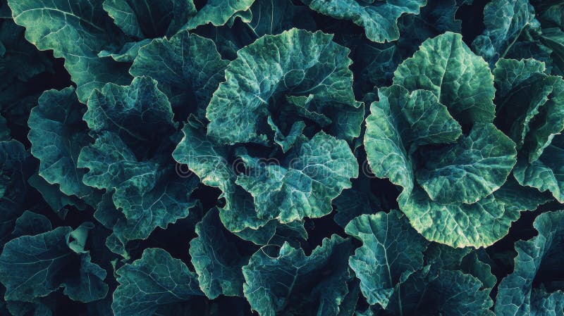 Close-up of Deep Green Leafy Plant with Veined Texture Stock ...