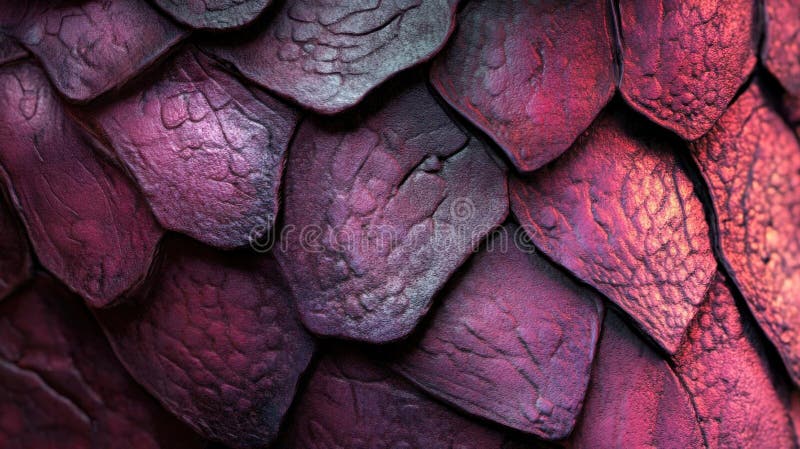 Close-Up of a Deep Purple Dragon Scale Texture Stock Illustration ...
