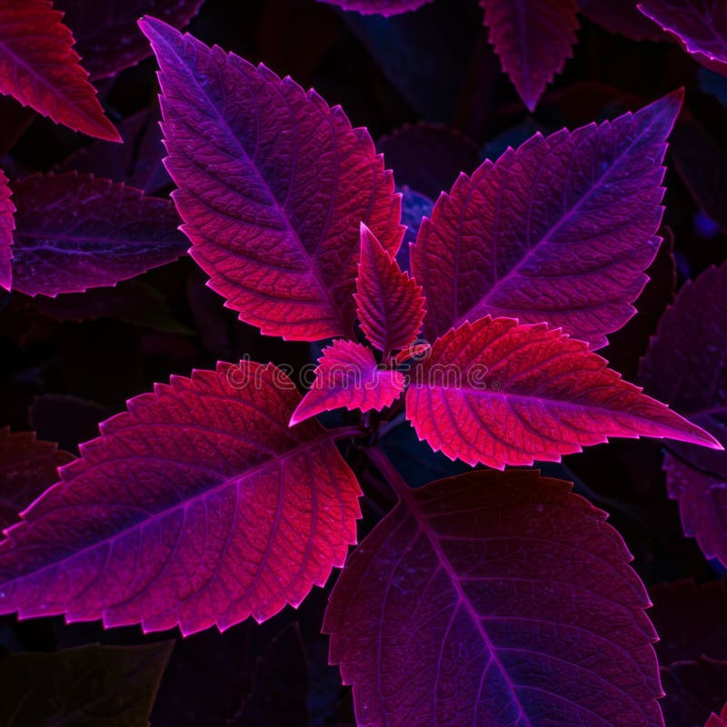 Close-Up of Deep Purple and Red Leaves Stock Illustration ...